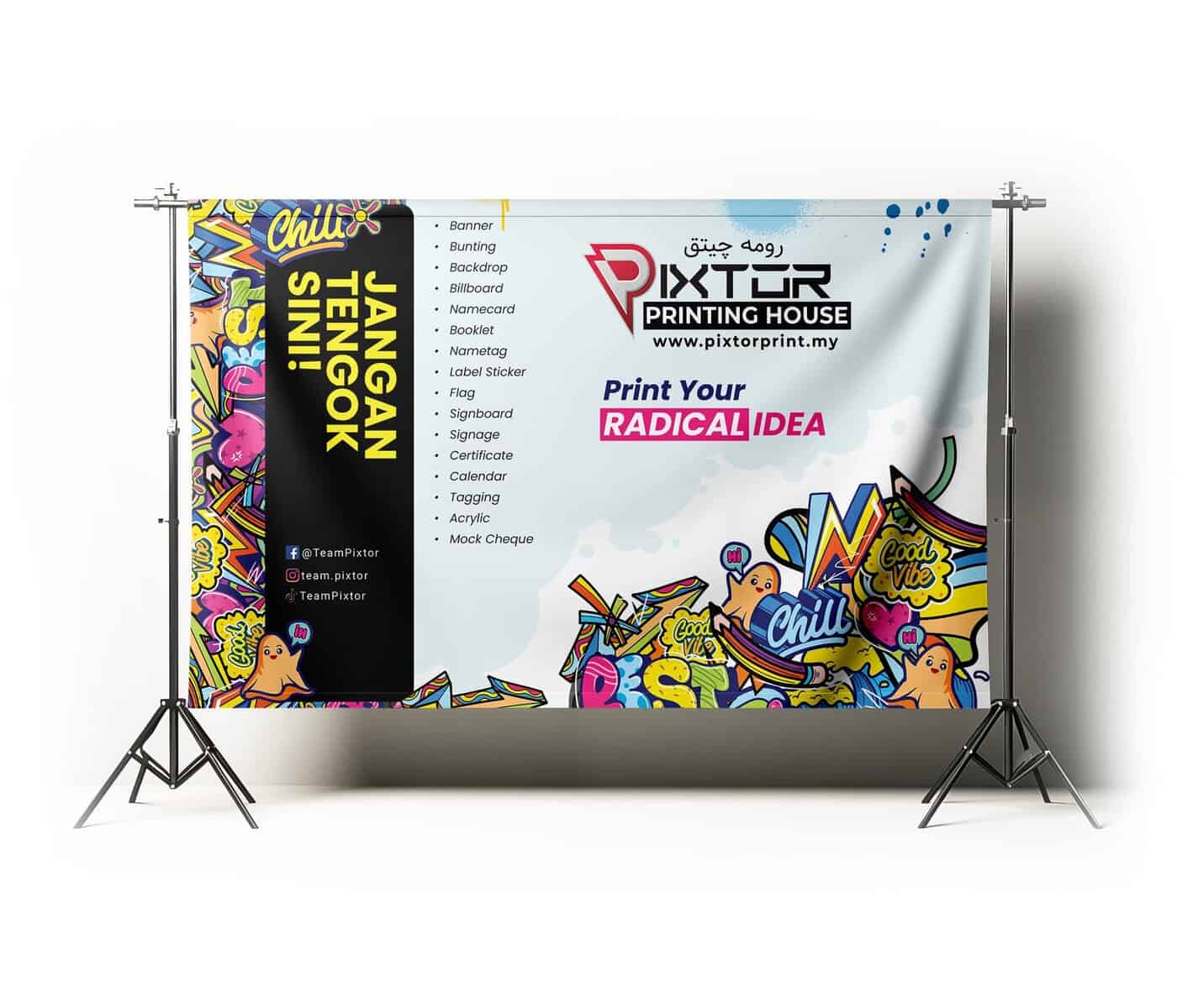 Backdrop | UV Print Tarpaulin Murah | Cepat Siap | Khidmat Design